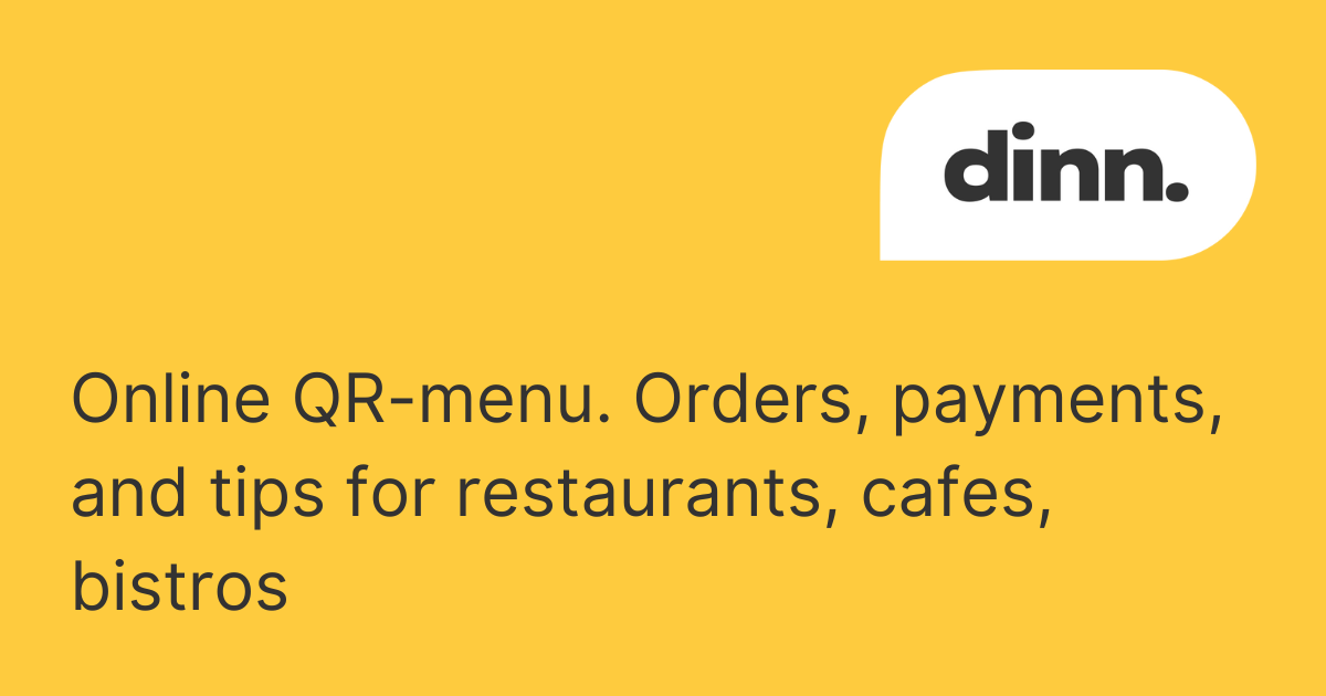 Dinn – online service for electronic menus via QR code